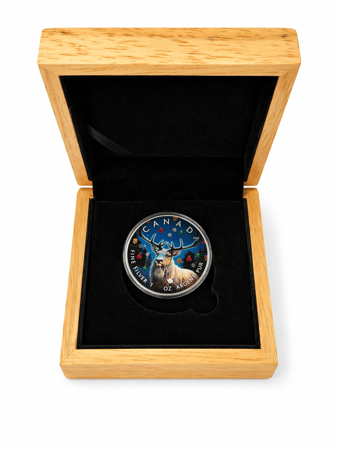 Canada 1 oz Fine Silver Colorized Coin – Stag Design (Boxed) - Bullion ...